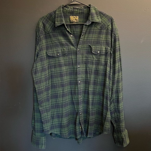 Lucky Brand | Tops | Dark Green Plaid Button Down Long Sleeve | Poshmark